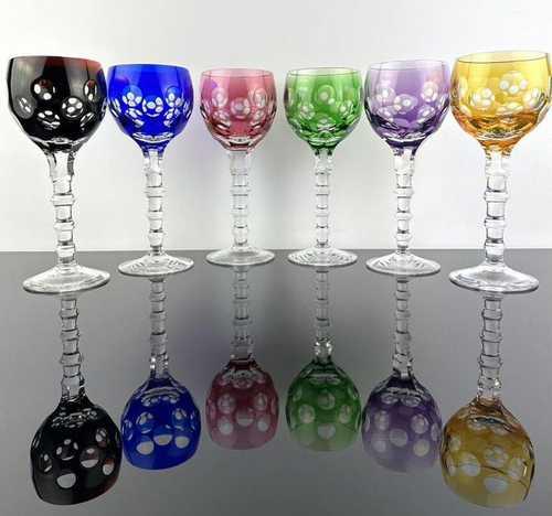 Цветные хрустальные бокалы для вина. Германия