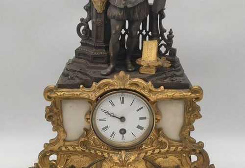 Каминный часы кон. XIX в. Италия латунь, золочени