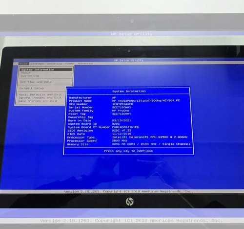 Моноблок HP 23.8" Celeron G3900 дефект