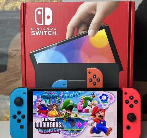 Прошитый Nintendo Switch Oled Neon (чип/256gb)