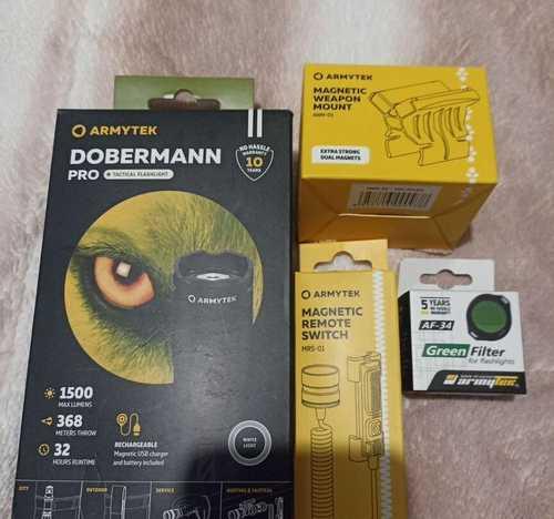 Фонарь armytek dobermann PRO magnet USB белый