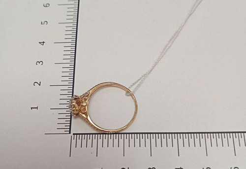 Золотое кольцо камень фианит размер 18,5 проба 585