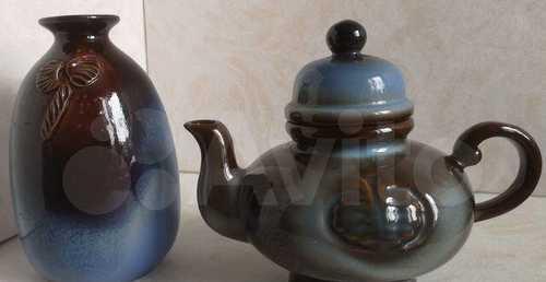 Керамическая ваза, чайник, конфетница, кувшин