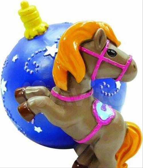 Подарочная интерьерная сувенирная фигурка "лошадь С шариком " Полистирол 9 см