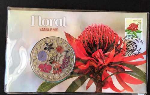 Почтовая открытка с монетой из Австралии