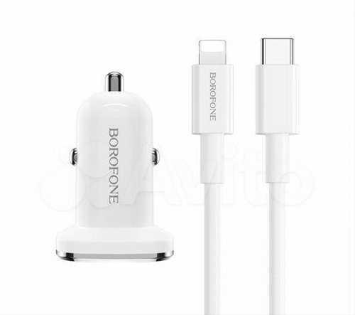 Азу type-C 2.4A borofone BZ12B Lasting PD3.0 18W кабель Apple 8Pin белый