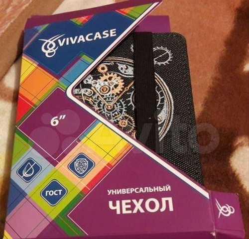 Чехол Vivacase универс. 6", текстиль с рисунком