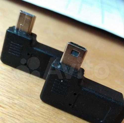 MiniUSB на microUSB переходник папа-мама угловой