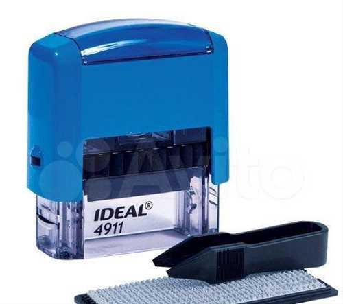 Штамп самонаборный, 3-строчный "Trodat Ideal 4911 P2", оттиск 38х14 мм, цвет корпуса синий, цвет оттиска синий