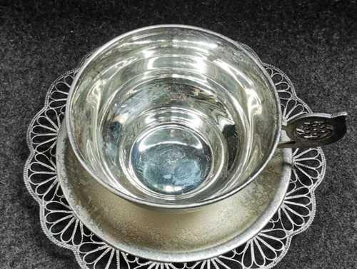 Чашка с блюдцем мельх.серебро 1960г.СССР