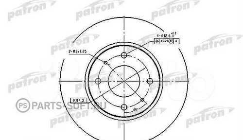 Patron PBD4054 Диск тормозной передн mitsubishi carisma 97-06, carisma седан 97-06, volvo S40 I 95-03, V40 универсал 95-04