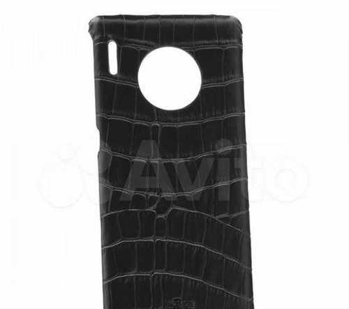 Чехол-накладка Huawei Mate 30 Pro Kruche натуральная кожа черный крокодил
