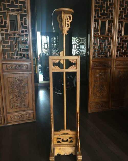 Старинный Китайский резной торшер лампа