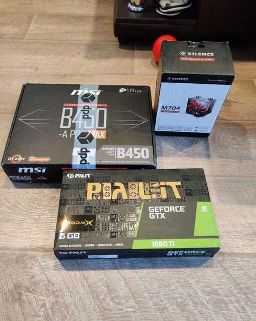 Продам связку ам4 ryzen 5 2600, память, 1660 ti