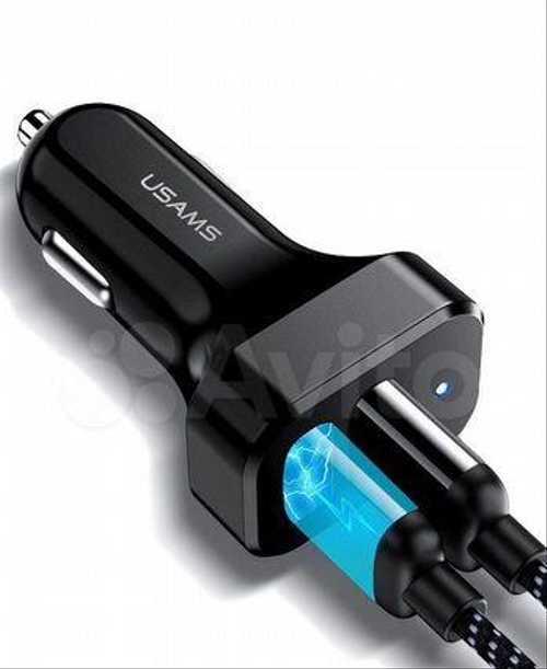 Азу USB 2.1A 2 USB порт usams US-CC087 C13 черный