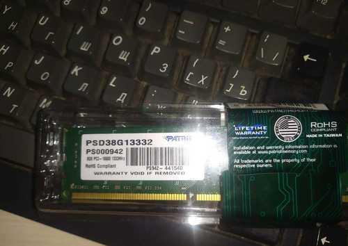 Оперативная память Patriot psd38g13332 ddr3-8 гб