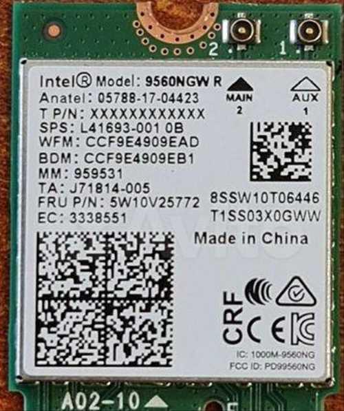 WI FI адаптер Intel Wireless-AC 9560NGW