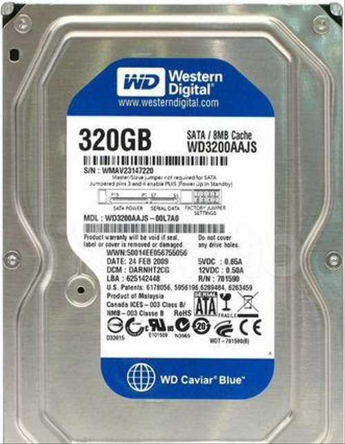 HDD 320GB WD3200aajs WD Caviar Blue SATA