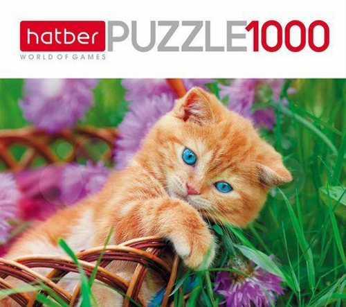 Пазл Hatber Котенок в корзинке 1000 элементов 680х480мм 1000пз2-14059