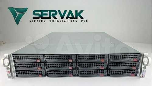 Сервер Supermicro 6027R 12x3.5 2x E5-2667v2 128GB