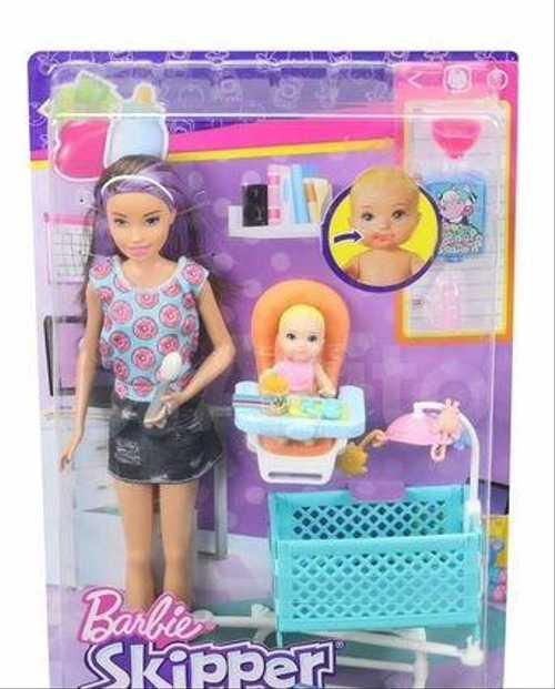 Игровой набор Mattel Barbie Няня Скиппер с аксессуарами FHY97