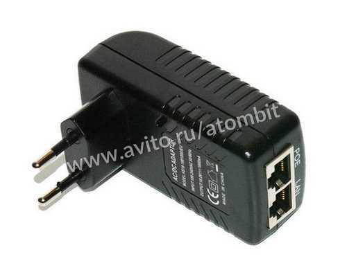 Блок питания 24V*1A для PoE RJ45 (вход/выход)