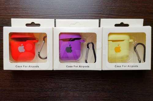 Чехлы Apple AirPods 1/2 Silicon Case с карабином