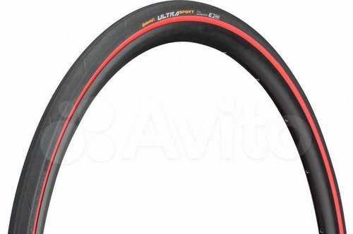 Покрышка Continental Ultra Sport III 23-622 700 x 23C чёр./крас., складная, PureGrip Compound Performance 3/180 TPI, E25