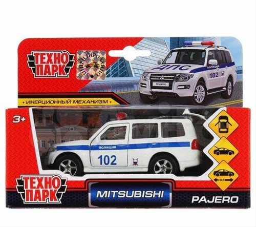 Машина металлическая Технопарк Mitsubishi Pajero полиция 12 см, открываются двери и багажник (SB-17-61-MP-P(W) -WB)