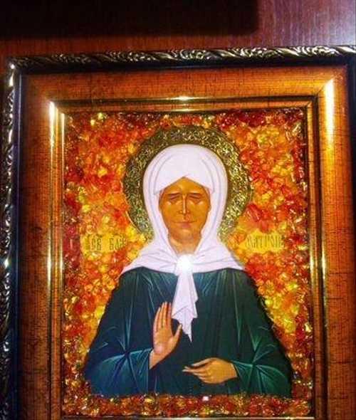 Икона Матроны Московской в янтаре