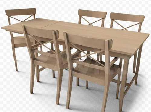 Стол обеденный раскладной IKEA leksvik