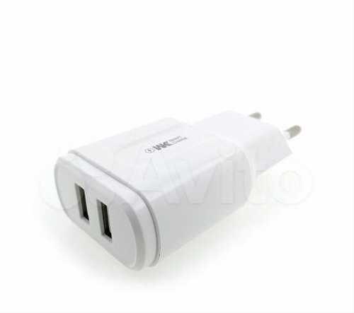 Сетевой адаптер 2USB 2.4A WK Michon White