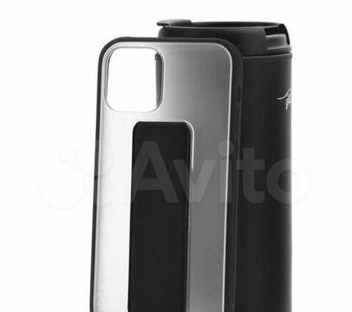 Чехол-накладка iP 12 Derbi Magnetic Stand Transparent черный