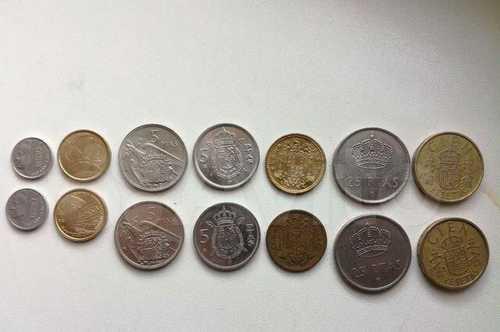 Монеты Испании, Норвегии, Швеции