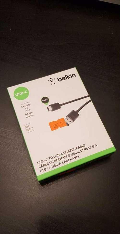 Кабель зарядный USB Type-C в Type-A 3 метра Belkin
