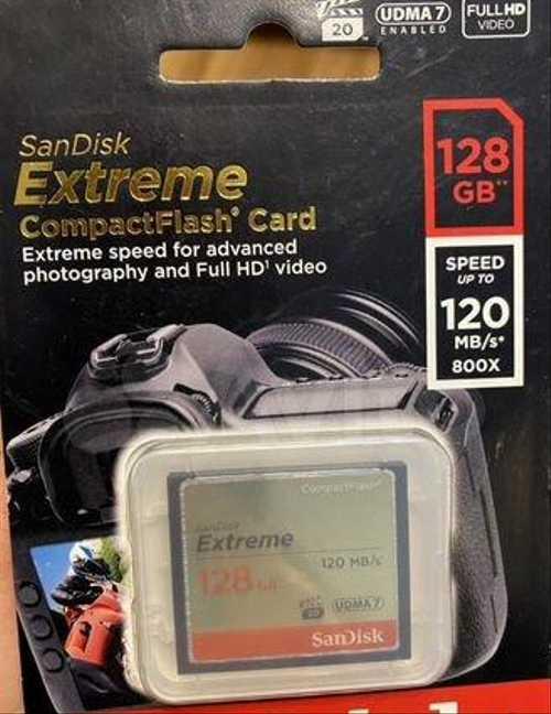Sandisk extreme 128gb новая CompactFlash Card