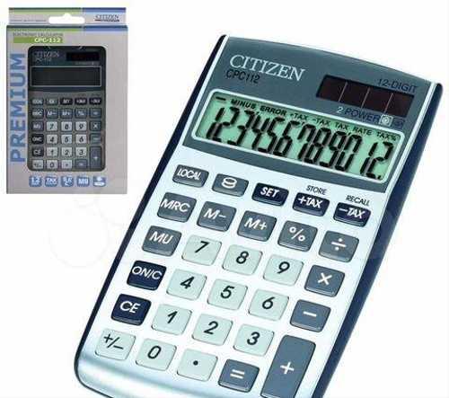 Калькулятор Citizen карманный, 12 разрядов, двойное питание, 120х72 мм (CPC-112WB)