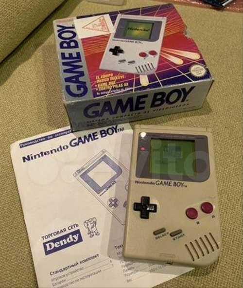 Game Boy original + light master + 14 картриджей