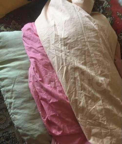 Одеяло- перинка пуховое подушки б/у