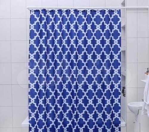 Штора для ванной комнаты Доляна "Марокко", 180х180 см, полиэстер, цвет синий