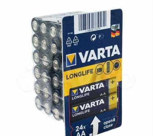 Батарейка алкалиновая Varta LongLife, AA, LR6-24BOX, 1.5В, бокс, 24 шт