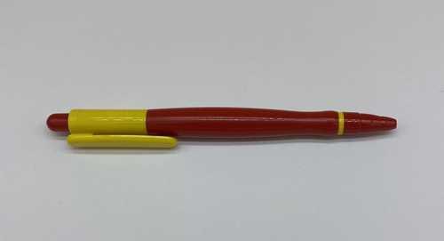 Шариковая ручка автоматическая красно-желтая