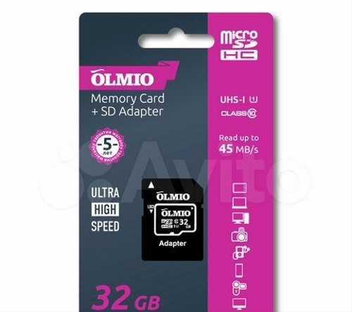 Карта памяти Olmio 32GB Class 10 UHS-I с адаптером