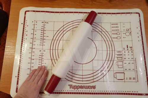 Коврик для раскатки теста+скалка бутылка