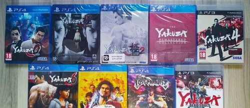 Диски серии игр Yakuza для PS3, PS4