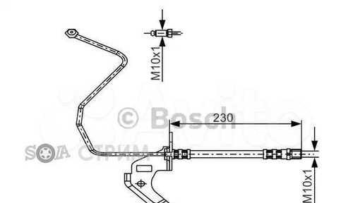 Bosch 1987481162 Шланг тормозной opel astra H 1.3-2.0 04- 330мм задний прав