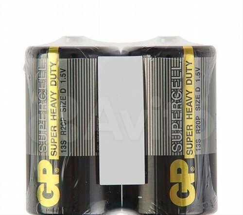 Батарейка солевая GP Supercell Super Heavy Duty, 13S R20Р, 1.5В, спайка, 2 шт