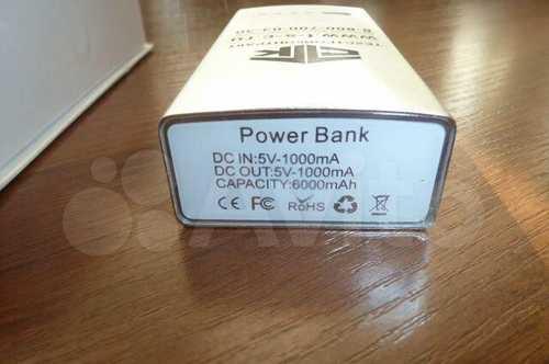 Внешний аккумулятор Power Bank 6000mAh