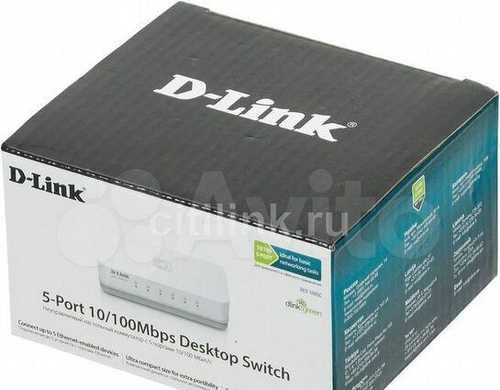 Коммутатор свитч Dlink 10/100Mb, 5 портов. Новые