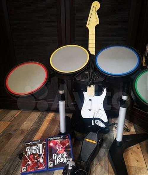 Комплект Rock band на PS 2, 3 (барабаны, гитара, м
